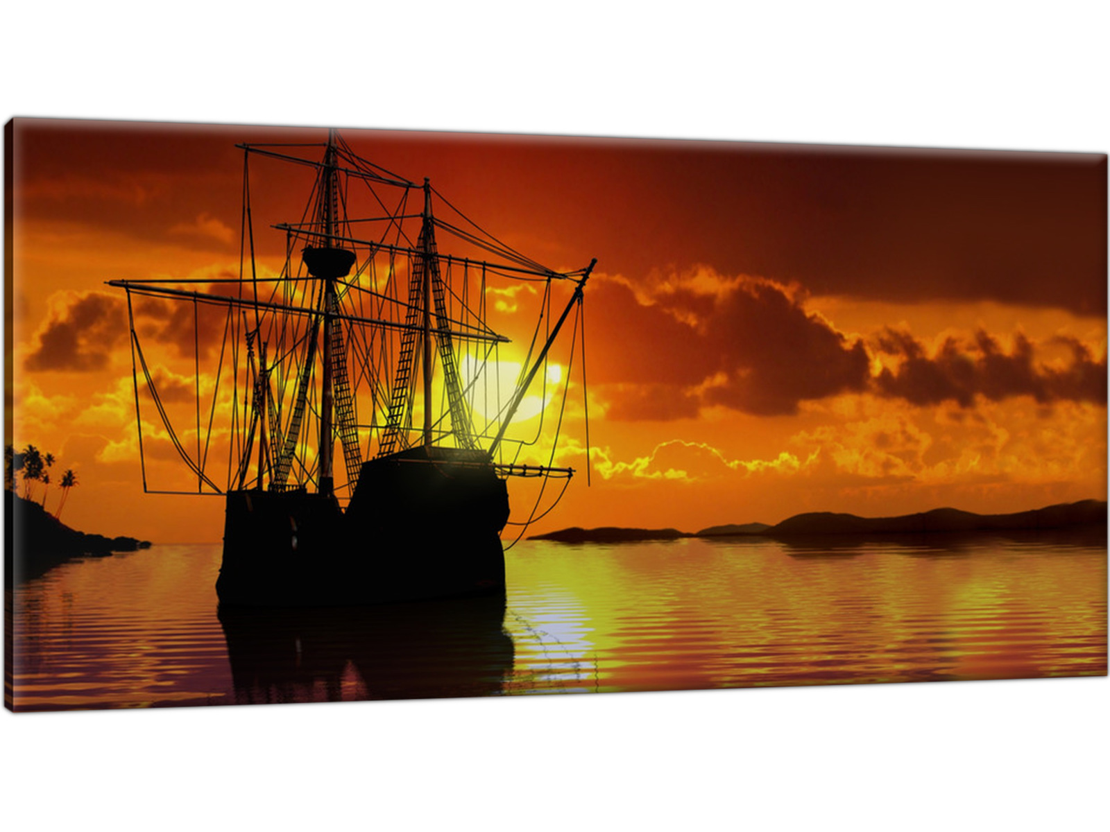 Zachód Słońca Morze Statek 115X55 Obraz • Cena, Opinie - Allegro