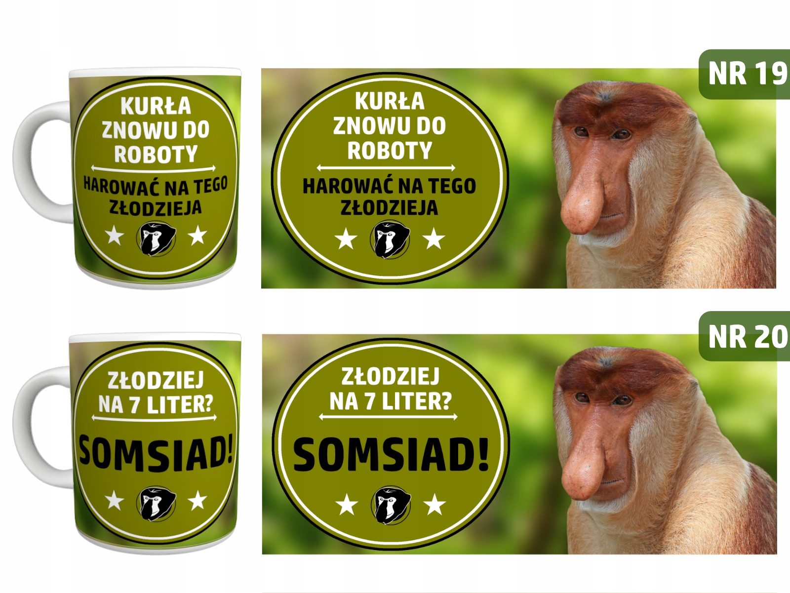 KUBEK NOSACZ JANUSZ ŚMIESZNY PREZENT + KARTONIK 7464341202 - Allegro.pl