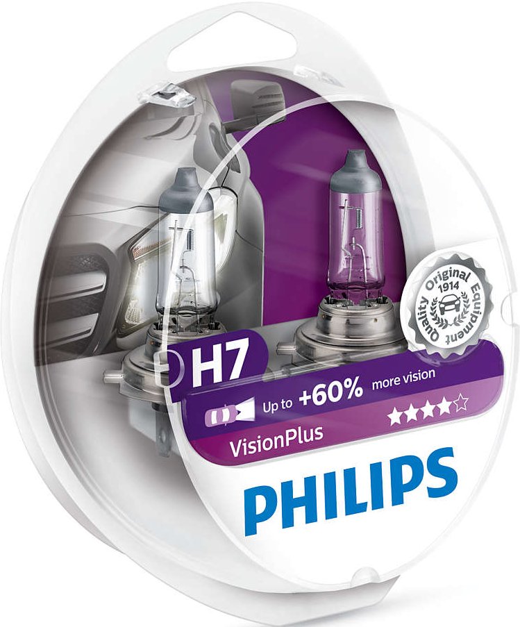 PHILIPS H7 VISION PLUS set 2szt. +60% 12972VPS2 8727900399387 za 74 ...