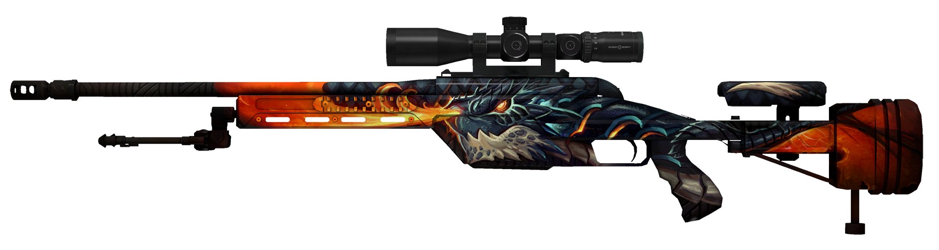 SKIN CSGO SCOUT SSG 08 DRAGONFIRE smoczy ogień 3/5 - 6883939290 ...