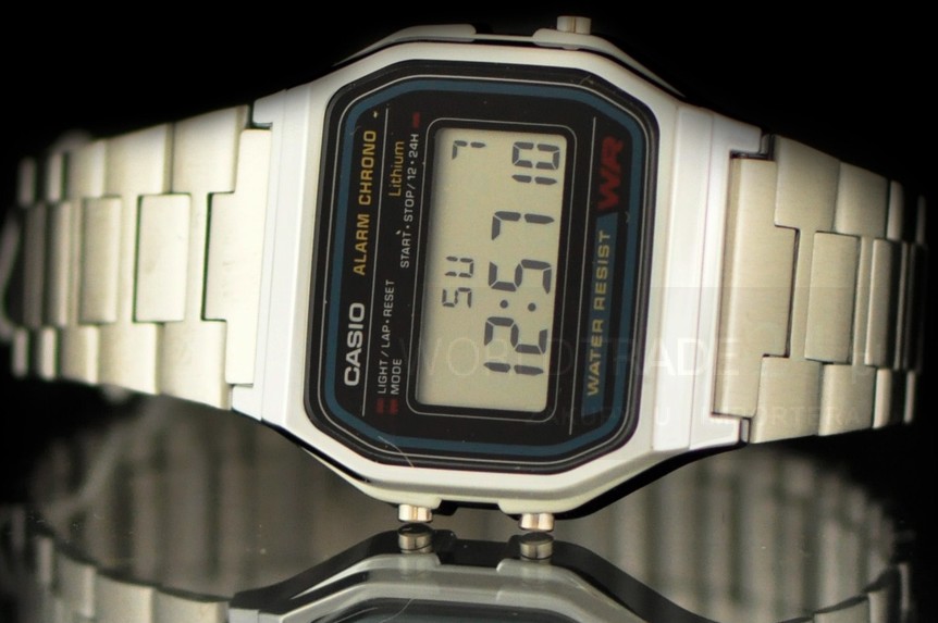 ZEGAREK MĘSKI CASIO A158WA-1D RETRO ALARM STOPER - 7303082897 - oficjalne archiwum Allegro