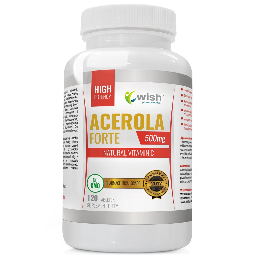 ACEROLA FORTE 500mg Naturalna Witamina C 120tabl - 6510122380 ... ACEROLA FORTE 500mg Naturalna Witamina C 120tabl - 6510122380 ...