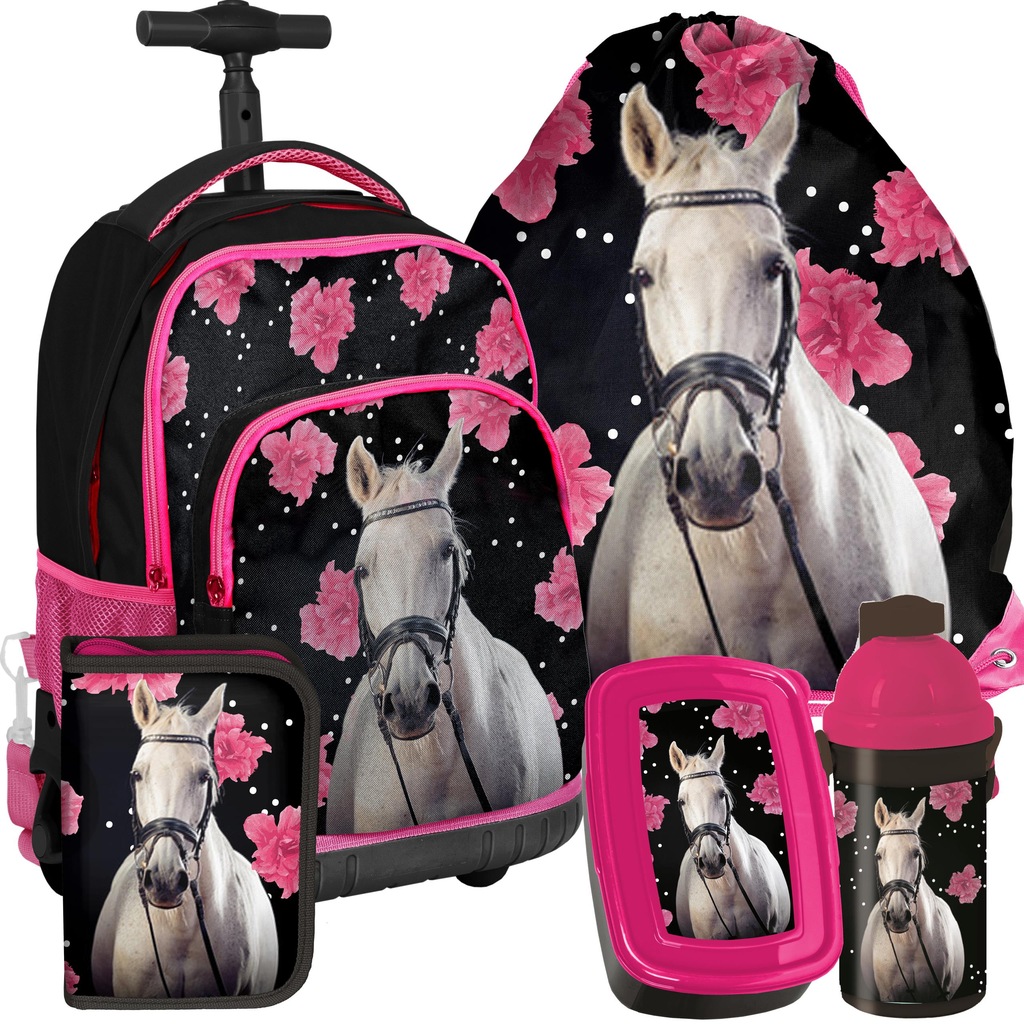 PLECAK SZKOLNY NA KÓŁKACH Z KONIEM ZESTAW KONIE - 7432612147 - oficjalne archiwum Allegro