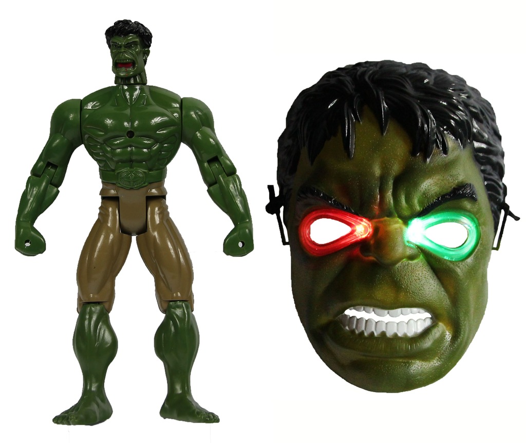 ZESTAW DUŻA FIGURKA + MASKA ŚWIECI HULK AVENGERS - 6716480956 ...