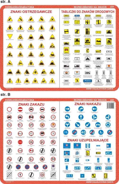 ZNAKI DROGOWE nakazu + MAPA POLSKI 4szt. 30x40cm - 6777718024 ...