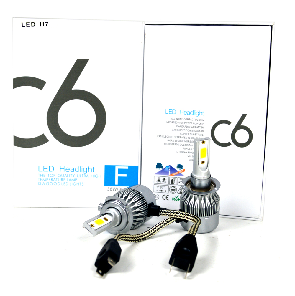 H7 6000K Zestaw żarówek LED COB 72W C6 - 7070144468 - oficjalne ...