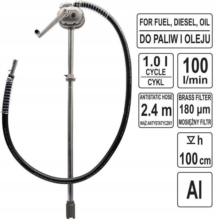 Pompa ręczna do paliwa 100 l/min YATO YT-0715 - 6780010197 - oficjalne ... Pompa ręczna do paliwa 100 l/min YATO YT-0715 - 6780010197 - oficjalne ...