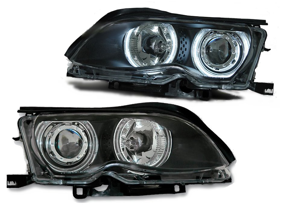 Lampy Reflektory BMW E46 01-05r BIAŁE RINGI CCFL - 7407180847 - oficjalne archiwum Allegro