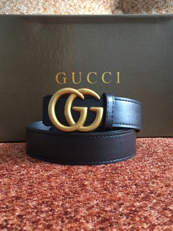 Pasek Gucci Double GG złota klamra NOWY UNISEX - 7636055787 - oficjalne ...