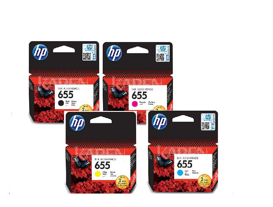 KOMPLET HP 655 CZARNY + 655 KOLORY TUSZ ORYGINALNE - 7087011325 ...