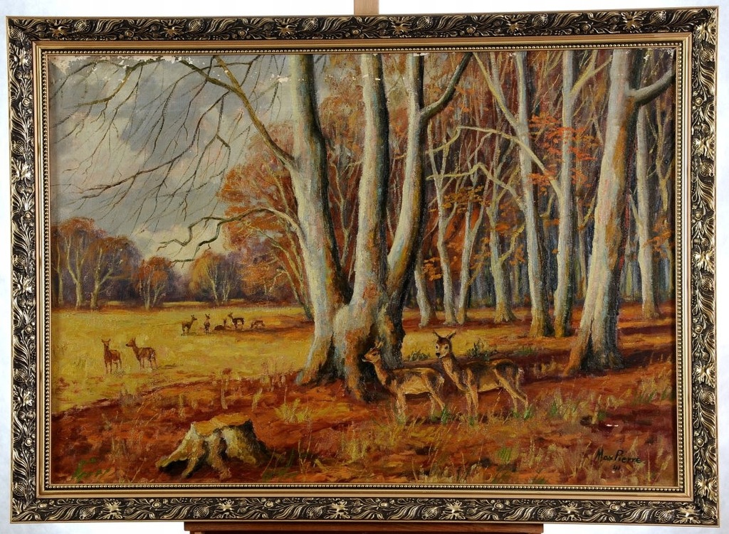 MAX PIERRE - JESIEŃ PIĘKNY OBRAZ OLEJNY 1941 ROK ! - 7564069516 ...