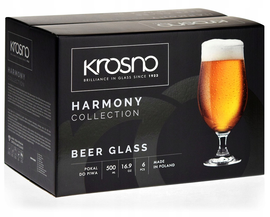 Pokale kufle szklanki do piwa KROSNO 500 ml LAGER - 7316308900 - oficjalne archiwum Allegro